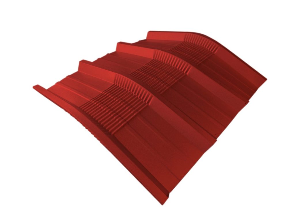 Cumbreras tipo AT4 Espesor 0,4 color Rojo - Acertech - Cubiertas y revestimientos en acero para ...